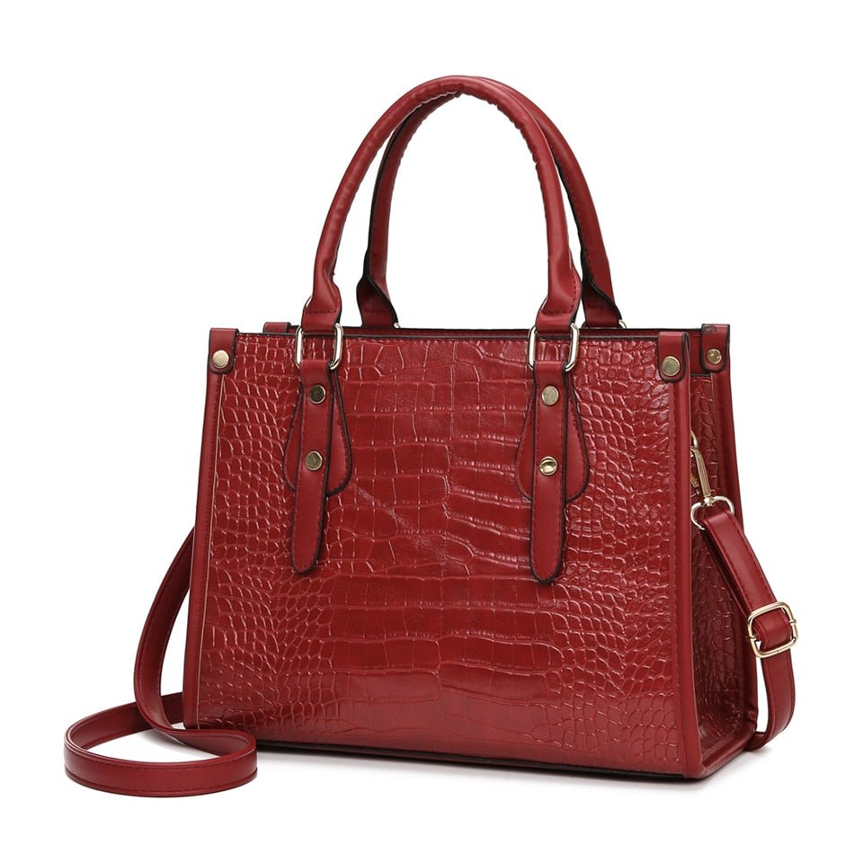 Exquisite Allure: Luxury Crocodile Pattern Shoulder Bag - Julie bags #- 0